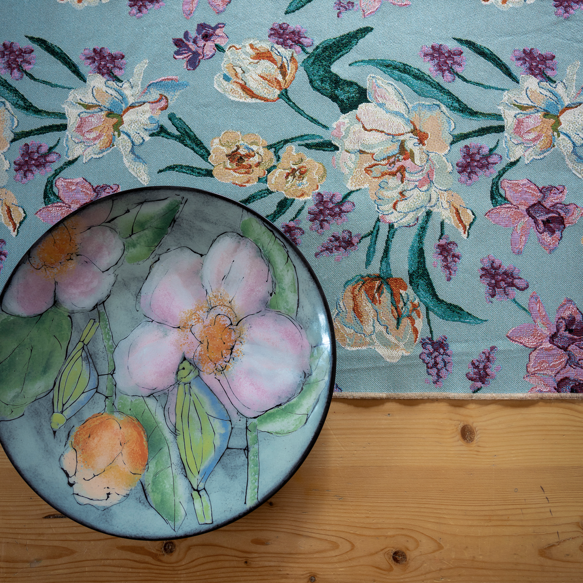 Kukkaislintu Studio Plate& Green 47 cm – PENTIK